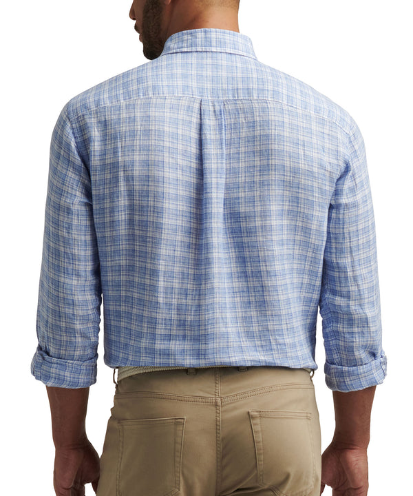 Big & Tall Peter Millar Long Sleeve Linen Spread Collar Chilwa Shirt ...