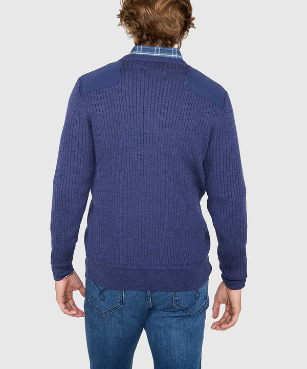 Westport Black Big & Tall Ribbed Military Merino Crew Neck | Westport ...