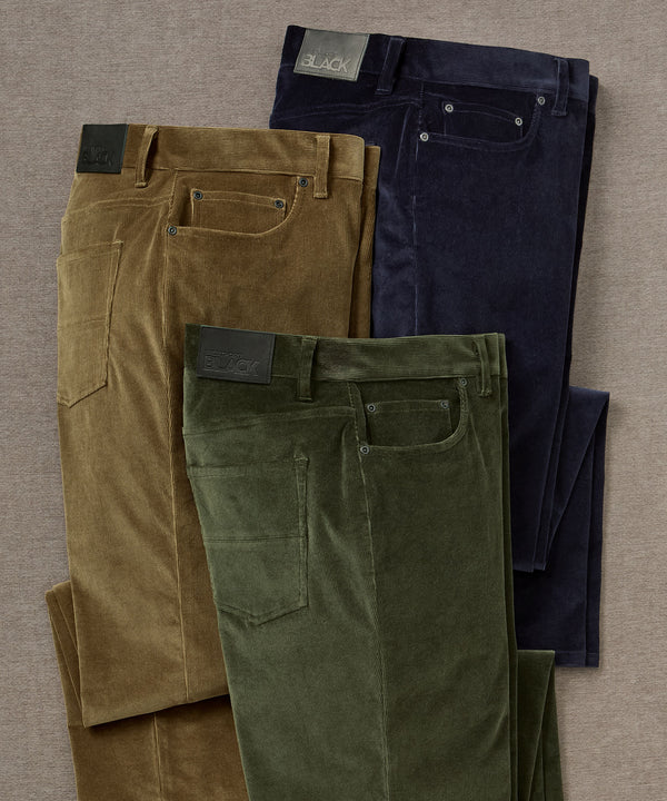 Westport Black Big & Tall Briarwood Stretch 5-Pocket Corduroys ...