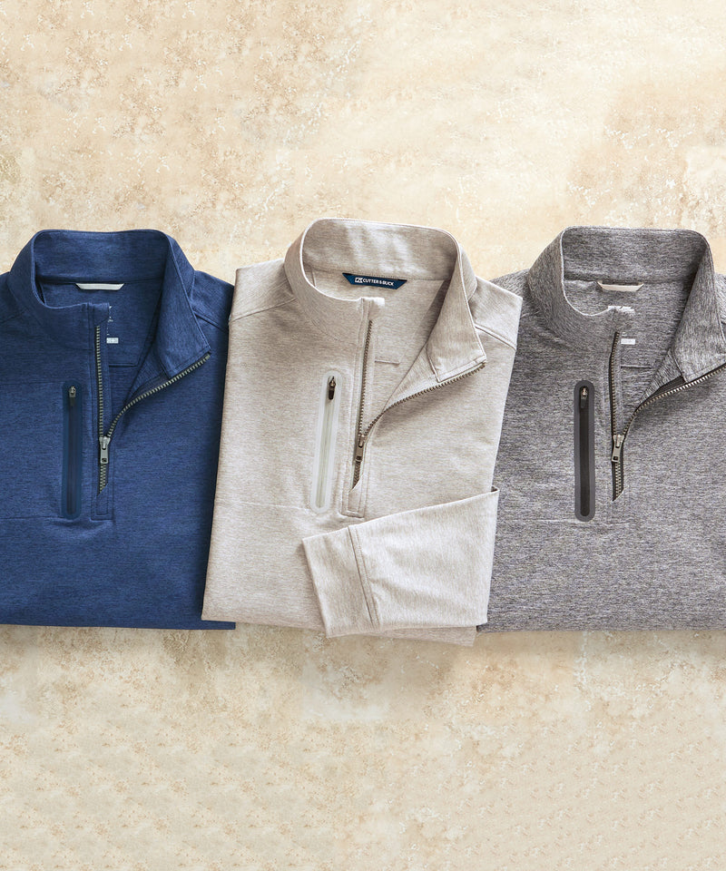 Cutter & Buck Men's Big & Tall Drytec Stealth Half-Zip | Westport Big ...