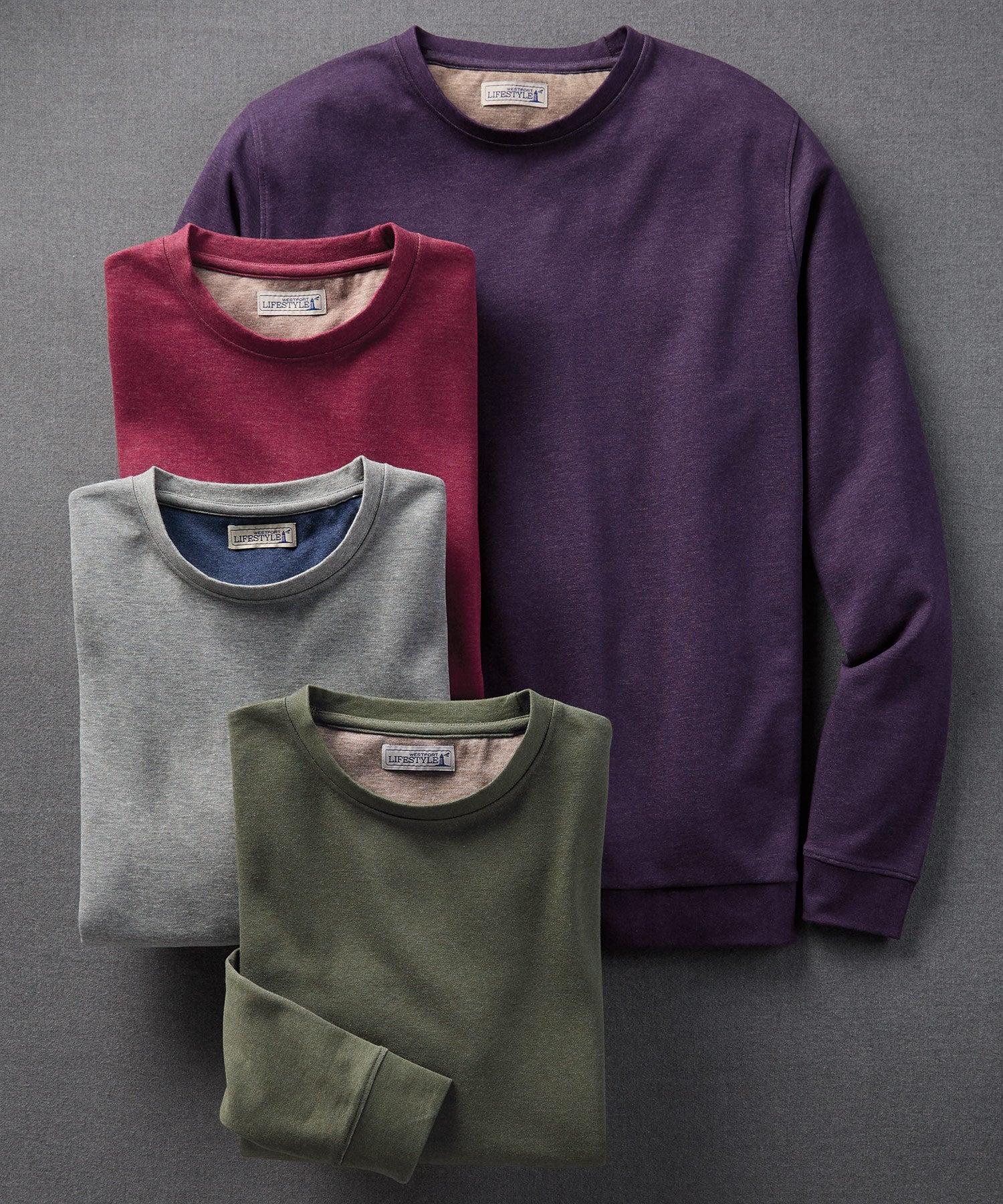 Westport Lifestyle Melange Interlock Pullover Crew - Westport Big & Tall